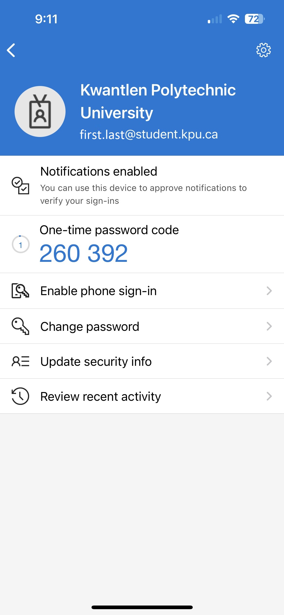 Setting up Microsoft Authenticator | Kwantlen Polytechnic University