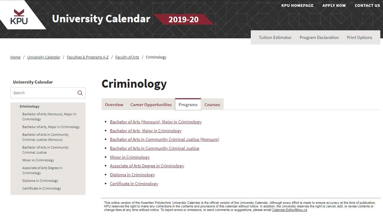 Step 2. Explore Courses and Programs | KPU.ca - Kwantlen Polytechnic ...